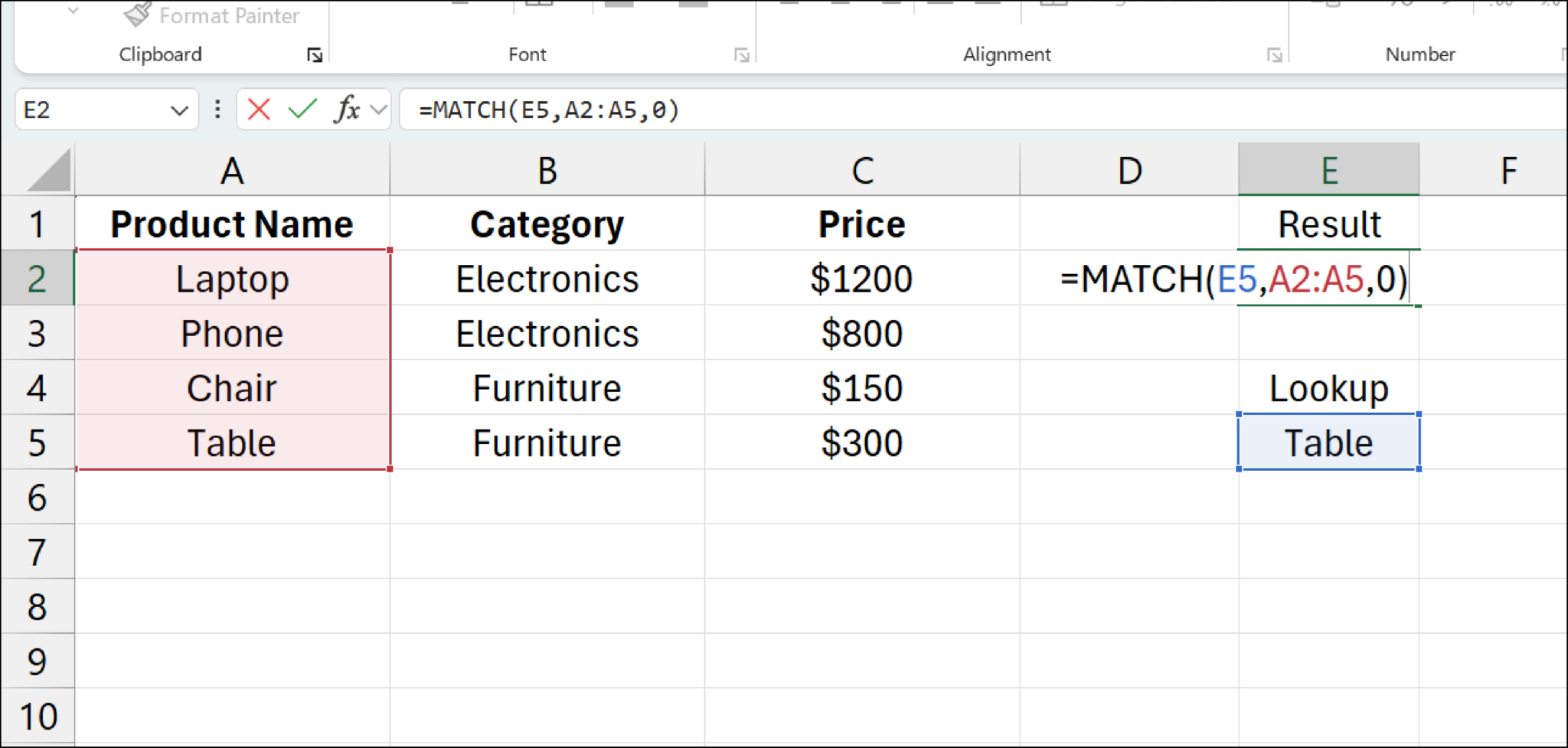 The Index and Match Functions in Excel – Excel Hub